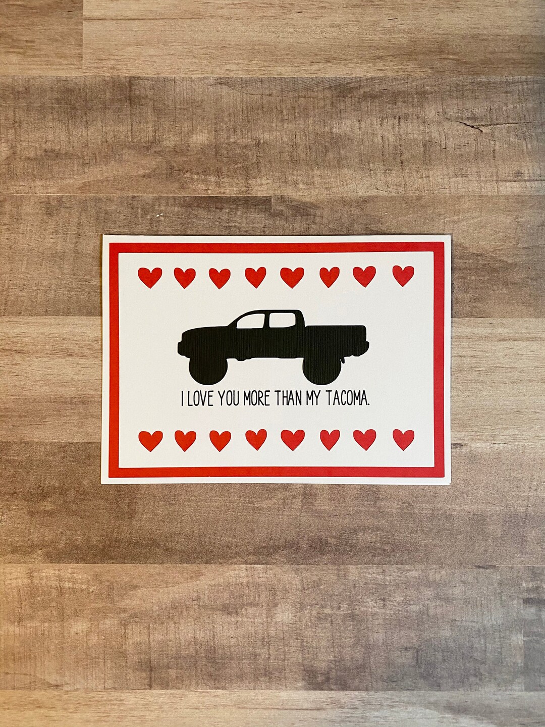 Handmade "i Love You More Than My Toyota." Card | Toyota Valentine Card ...