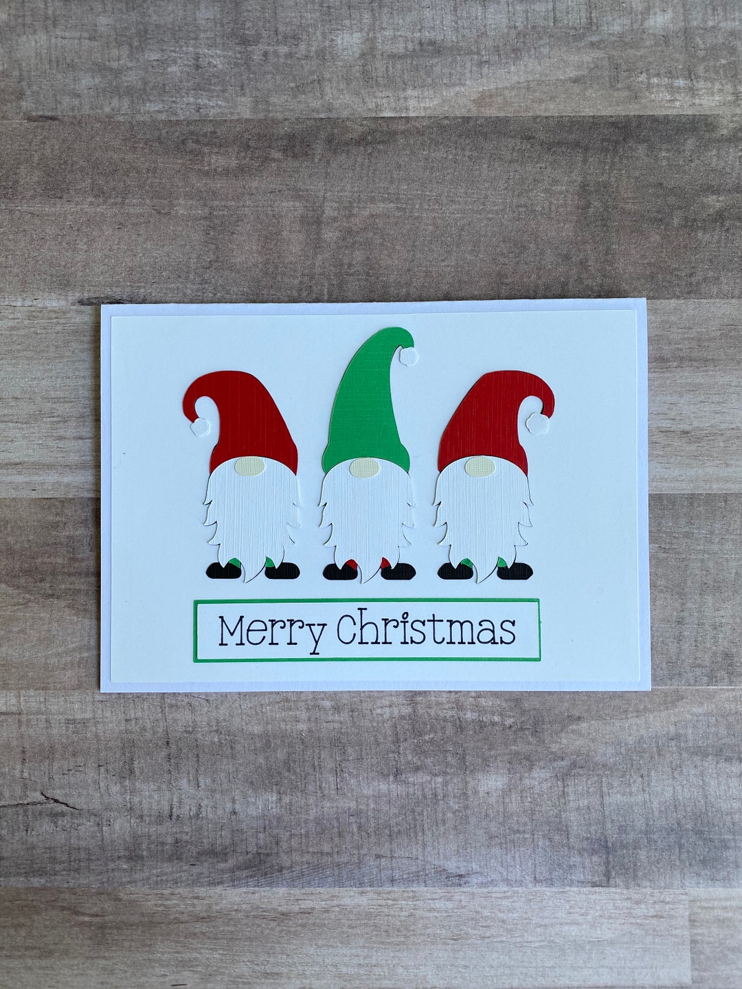 Handmade "merry Christmas" Gnome Card | Gnome Christmas | Gnome Card ...