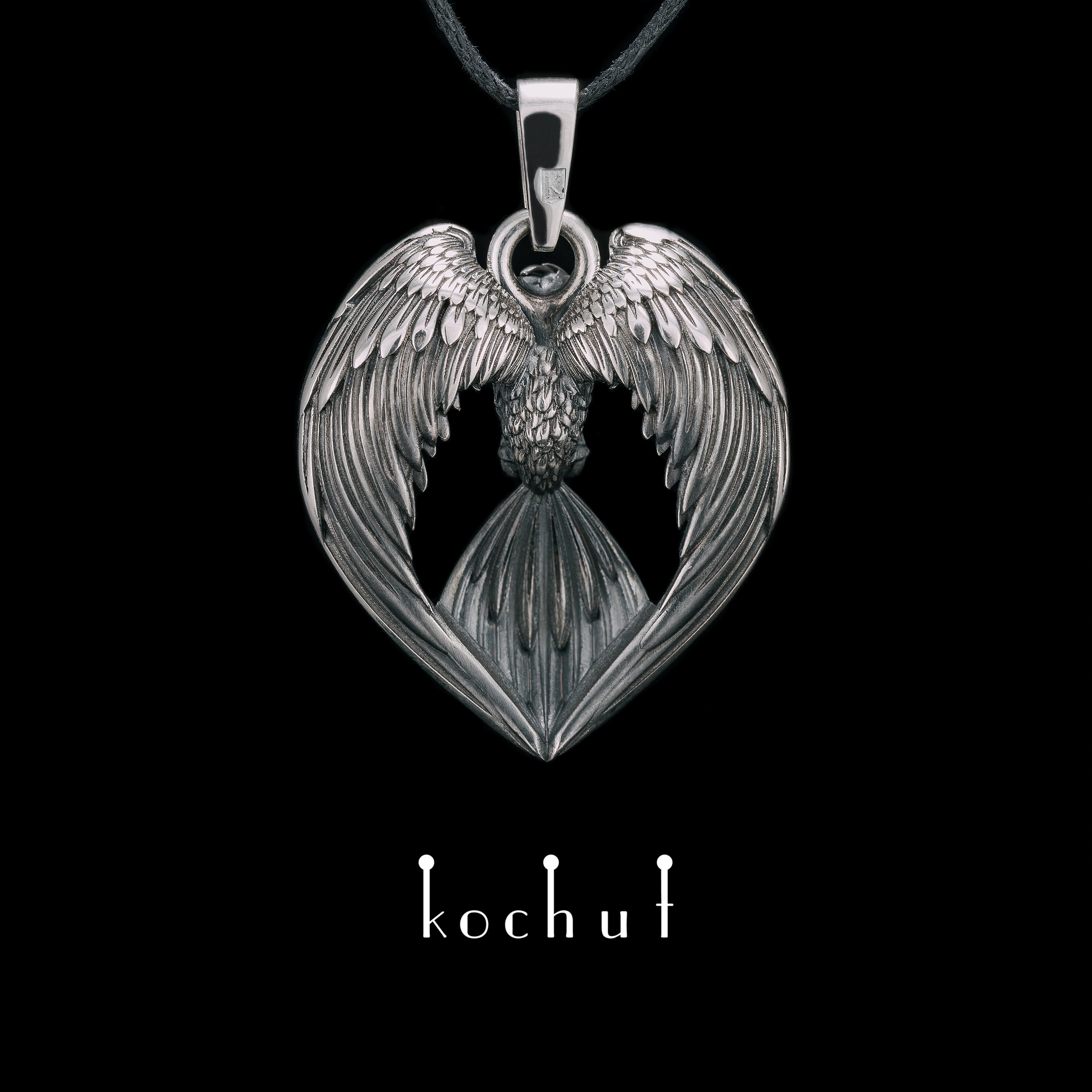 Silver Phoenix Necklace Fire Bird Necklace Men. Gift for - Etsy