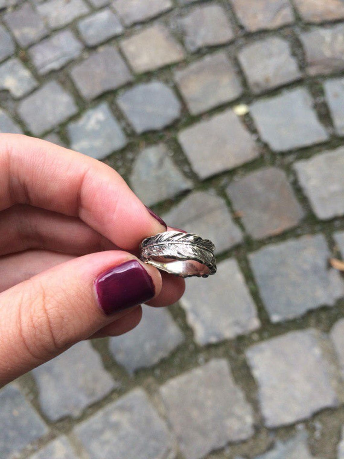 Sterling silver feather ring Unique design Handmade | Etsy