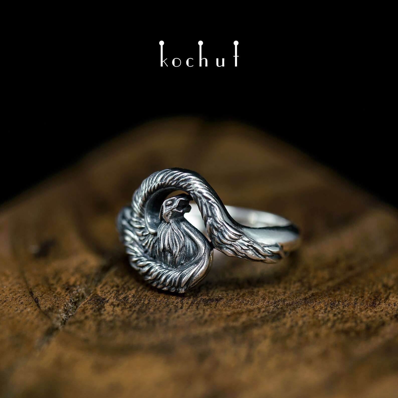 Phoenix ring silver. Animal rings. Nature inspired jewelry. | Etsy