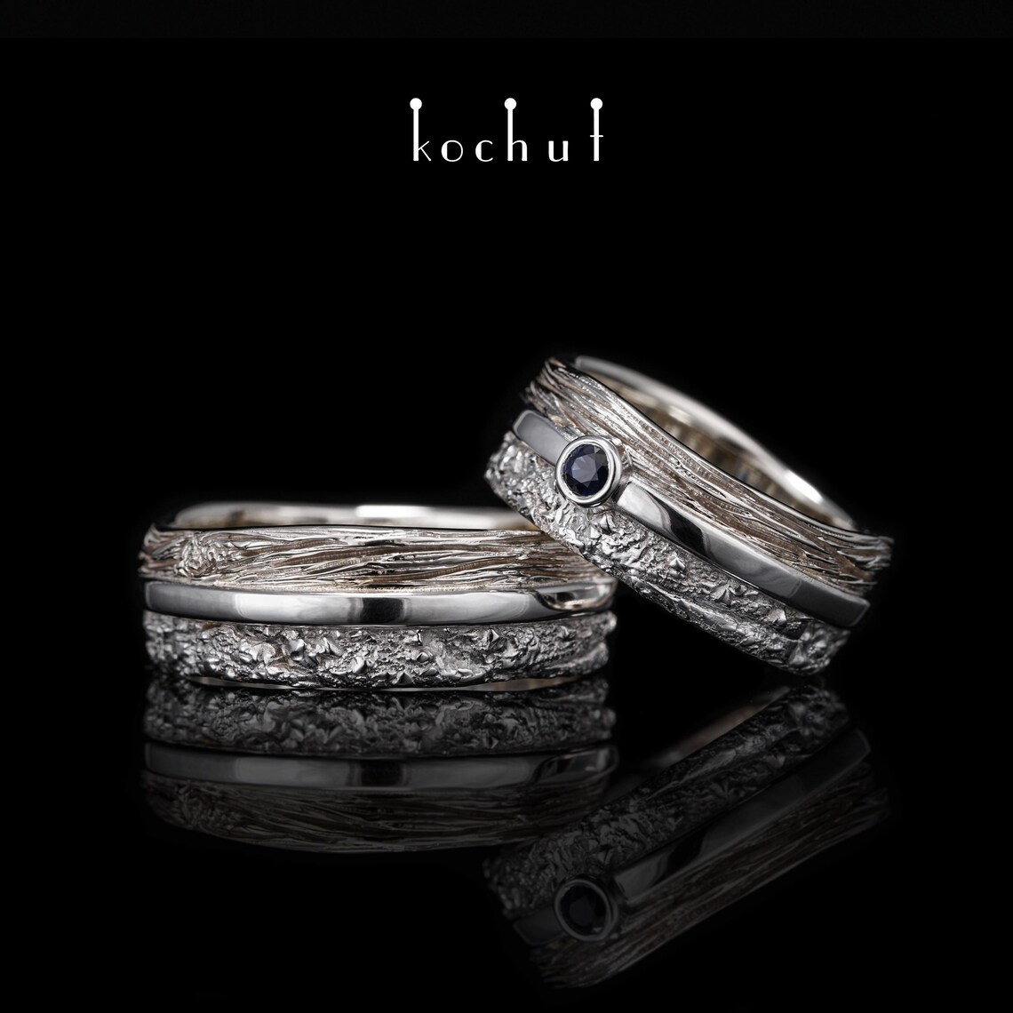 Matching Rings for Couples Weddings. Unique Wedding Band. Unique Design ...