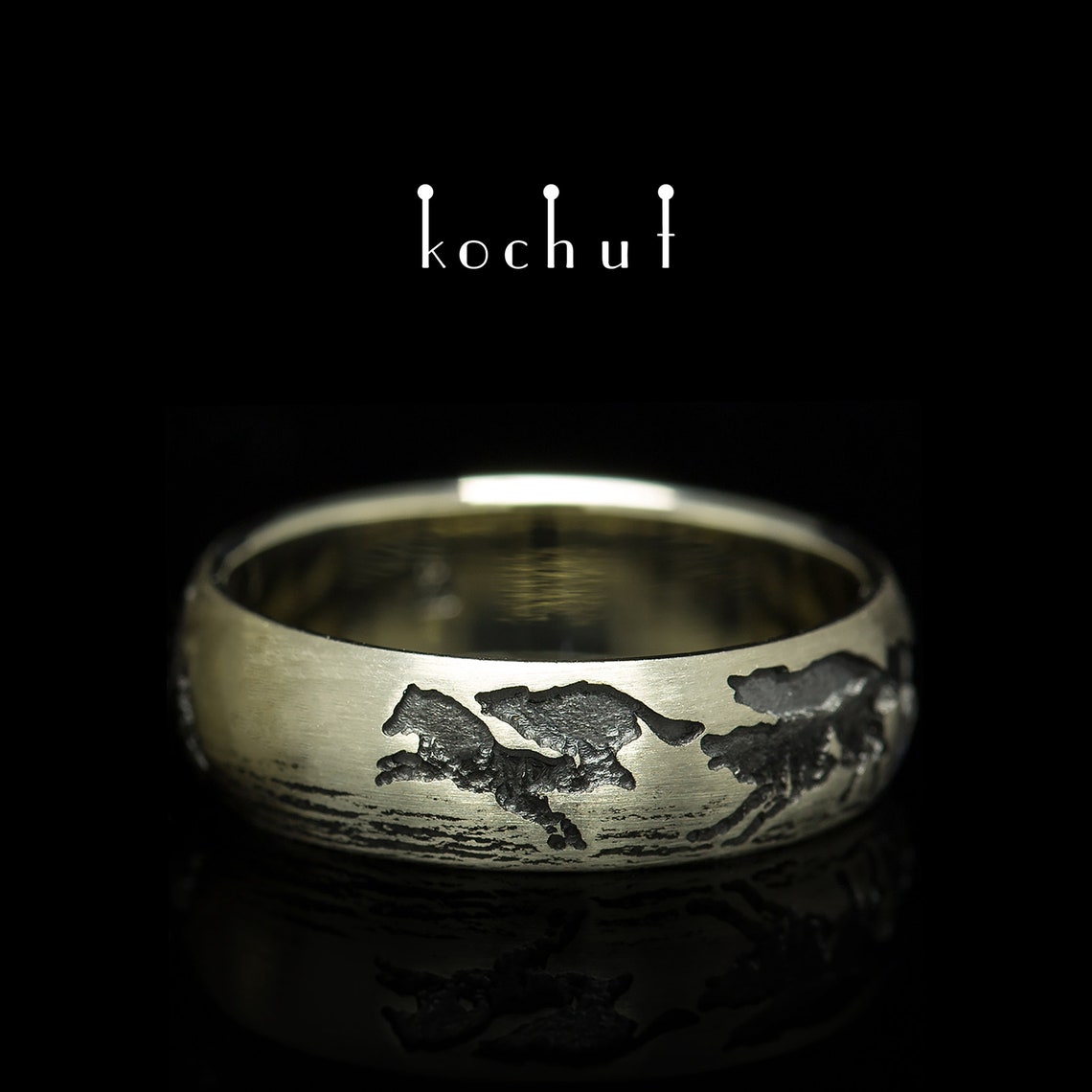 Gold Wolf Ring Promise Rings for Couples His and Hers Wedding - Etsy