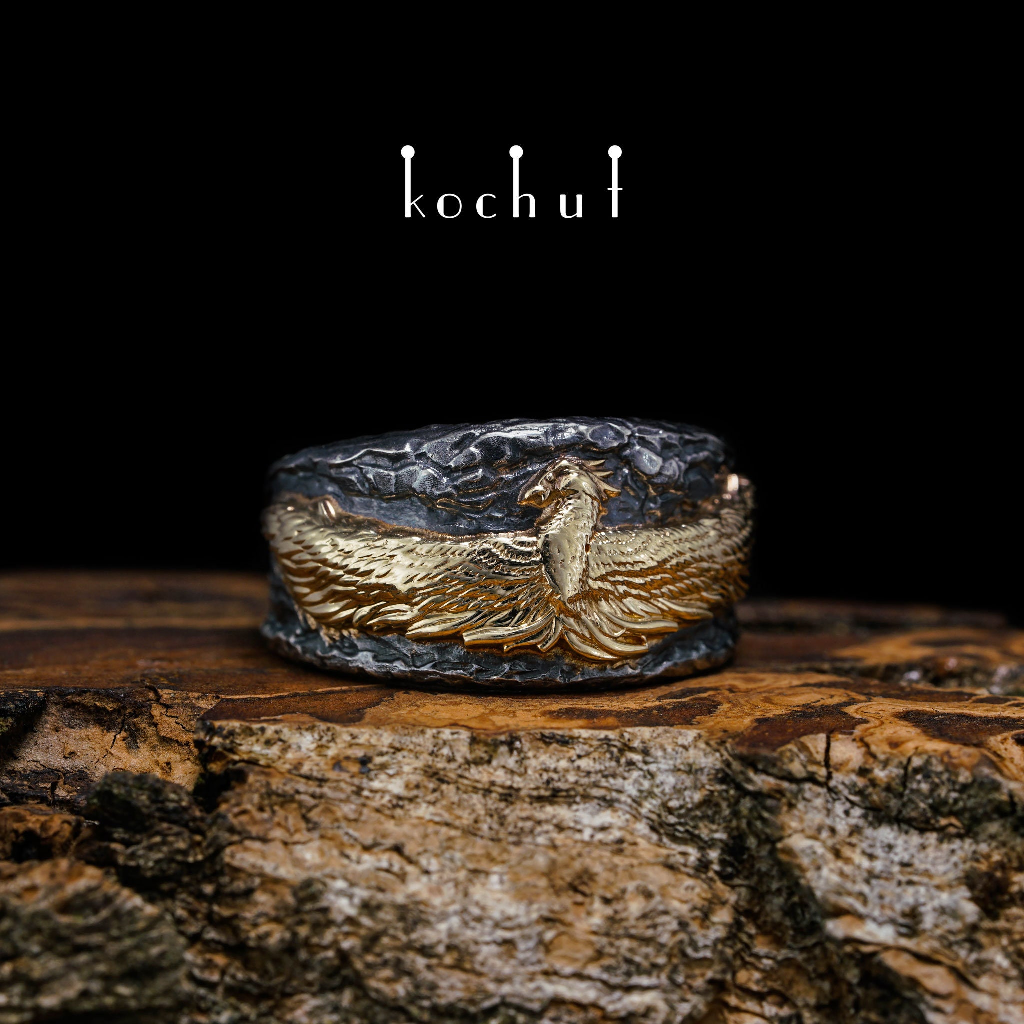 Phoenix Ring Signet Gold Filled Ring. Gothic Ring With | Etsy