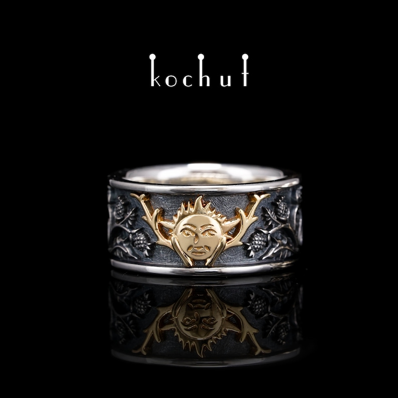 Sun and Moon Matching Wedding Rings Unique Design Handmade by | Etsy