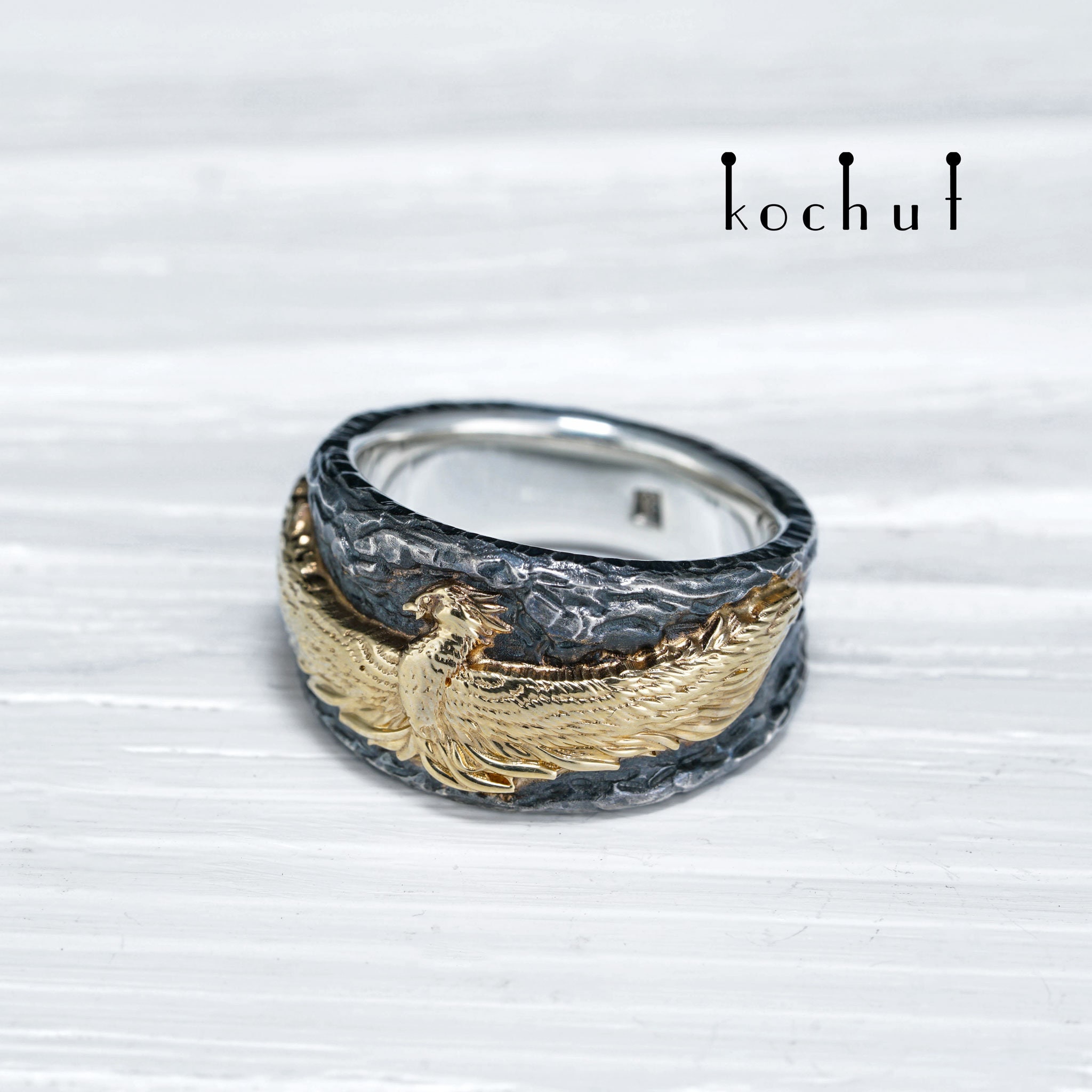 Phoenix Ring Signet Gold Filled Ring. Gothic Ring With - Etsy