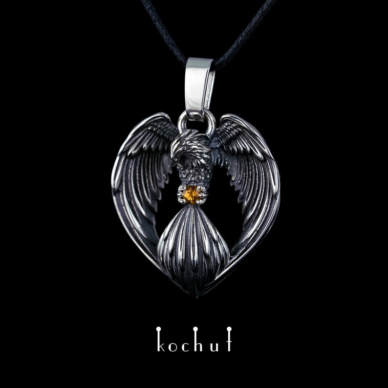 Silver Phoenix Necklace Fire Bird Necklace Men. Gift for - Etsy