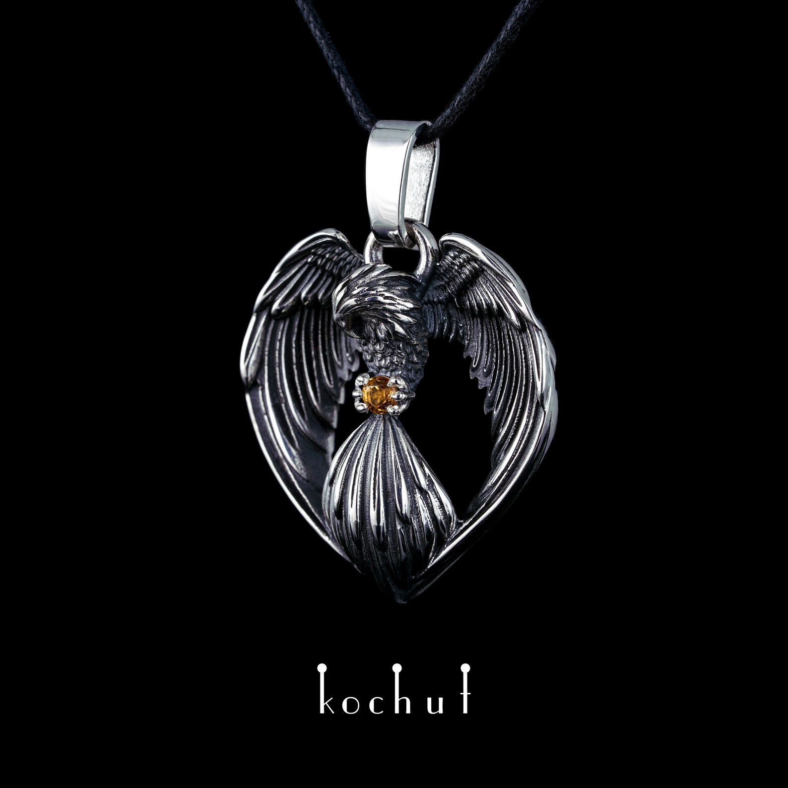 Silver Phoenix Necklace Fire Bird Necklace Men. Gift for - Etsy