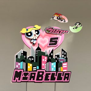 PP Girls Inspired CAKE Topper/power Puff Girls Party/bubbles - Etsy