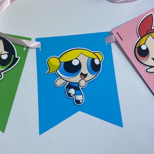 PP Girls Inspired Banner/power Puff Girls Party/bubbles - Etsy
