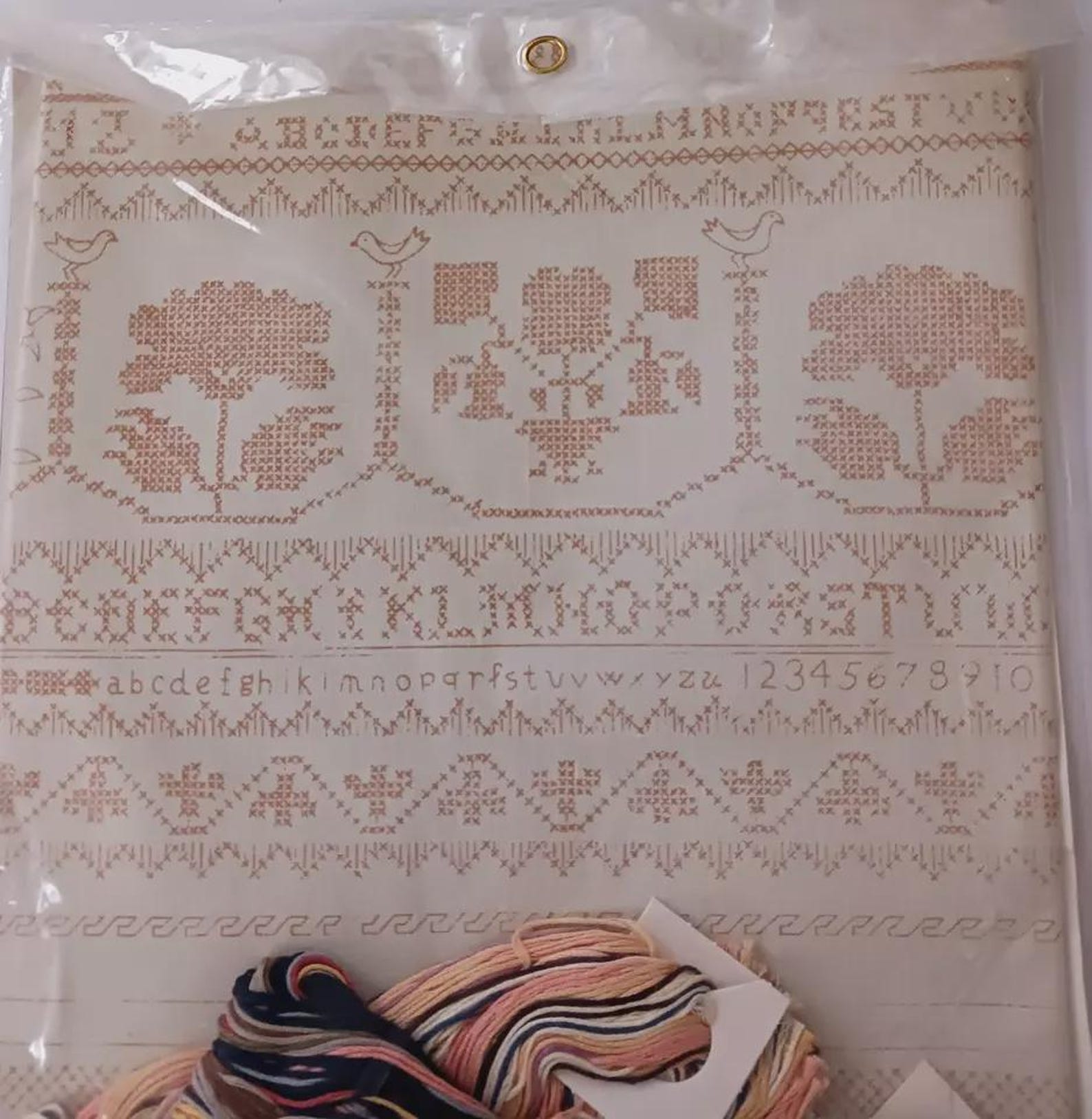 Elsa Williams Stamped Cross Stitch Kit THE CHASE Sampler Williamsburg ...