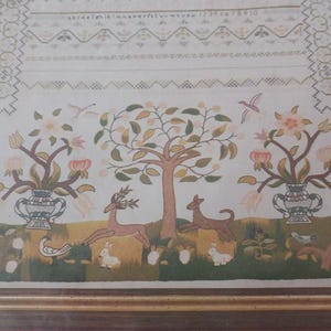 Elsa Williams Stamped Cross Stitch Kit THE CHASE Sampler Williamsburg ...