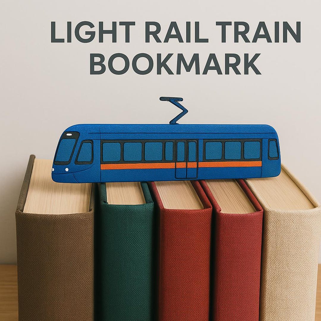 Light Rail Train Bookmark – Modern Light Rail Inspired Book Lover Gift ...