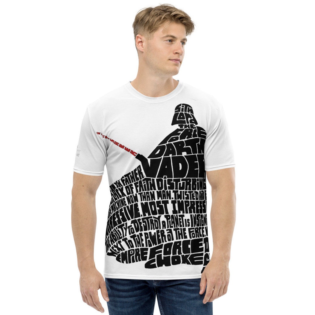 Darth Vader Word Art Men's T-shirt Star Wars - Etsy