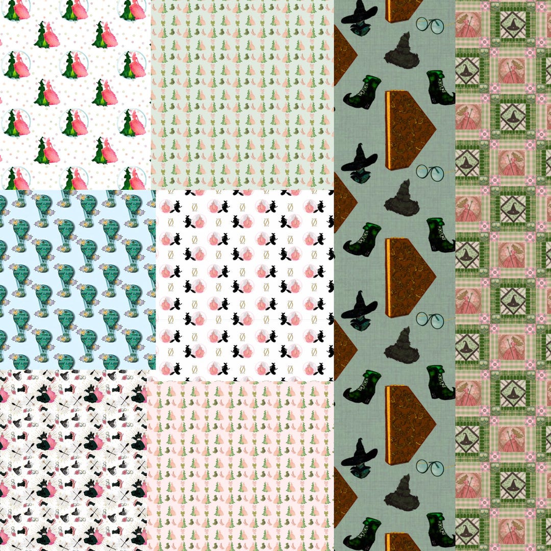 8 Different Designs Wicked Theme Papers Stationary Seamless 12x12 ...