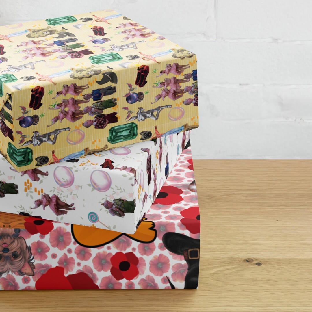 Icons of Dorothys Journey Wizard of Oz Inspired Wrapping Paper Sheets ...