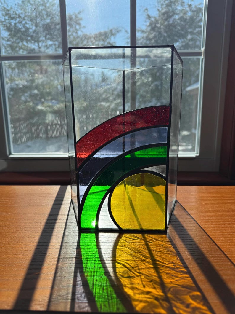 Vintage Terrarium; Stained Glass Open Terrarium for Indoor Plants ...