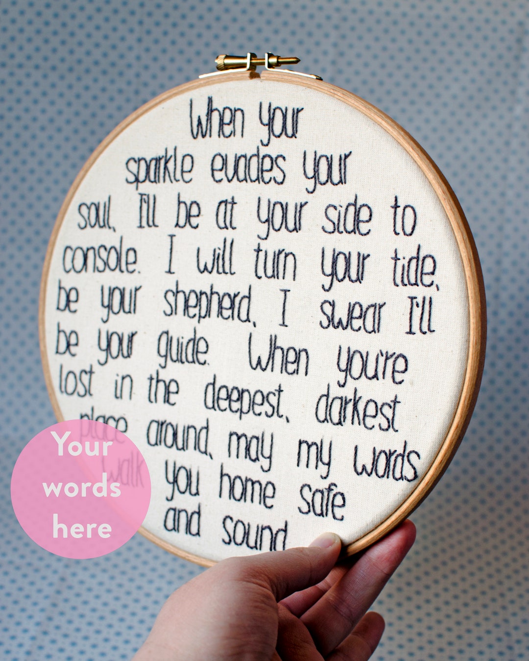 Framed Hand Embroidery Quote, Modern Custom Cross Stitch Sign ...