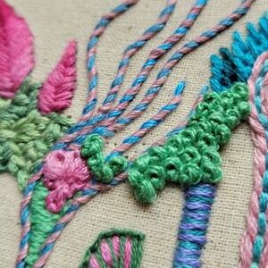 Colourful Negative Space Embroidery Kit, Art Therapy Cross Stitch Gift ...