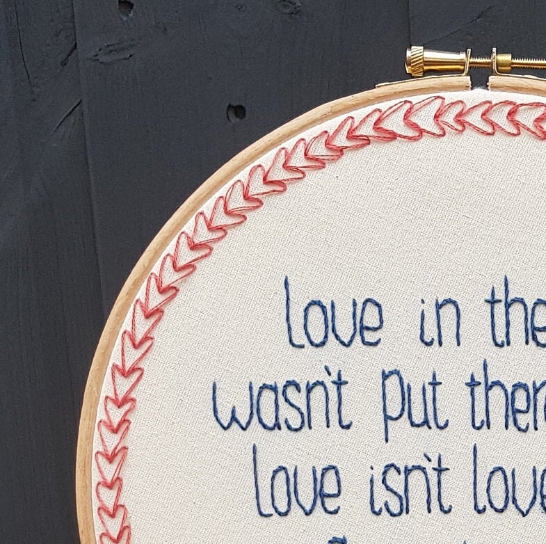 Framed Hand Embroidery Quote Modern Custom Cross Stitch Sign - Etsy UK