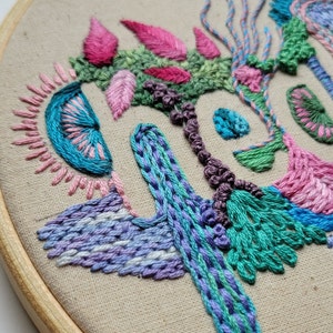 Colourful Negative Space Embroidery Kit, Art Therapy Cross Stitch Gift ...