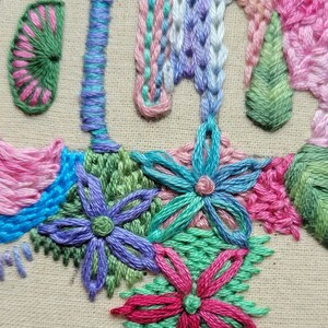 Colourful Negative Space Embroidery Kit, Art Therapy Cross Stitch Gift ...