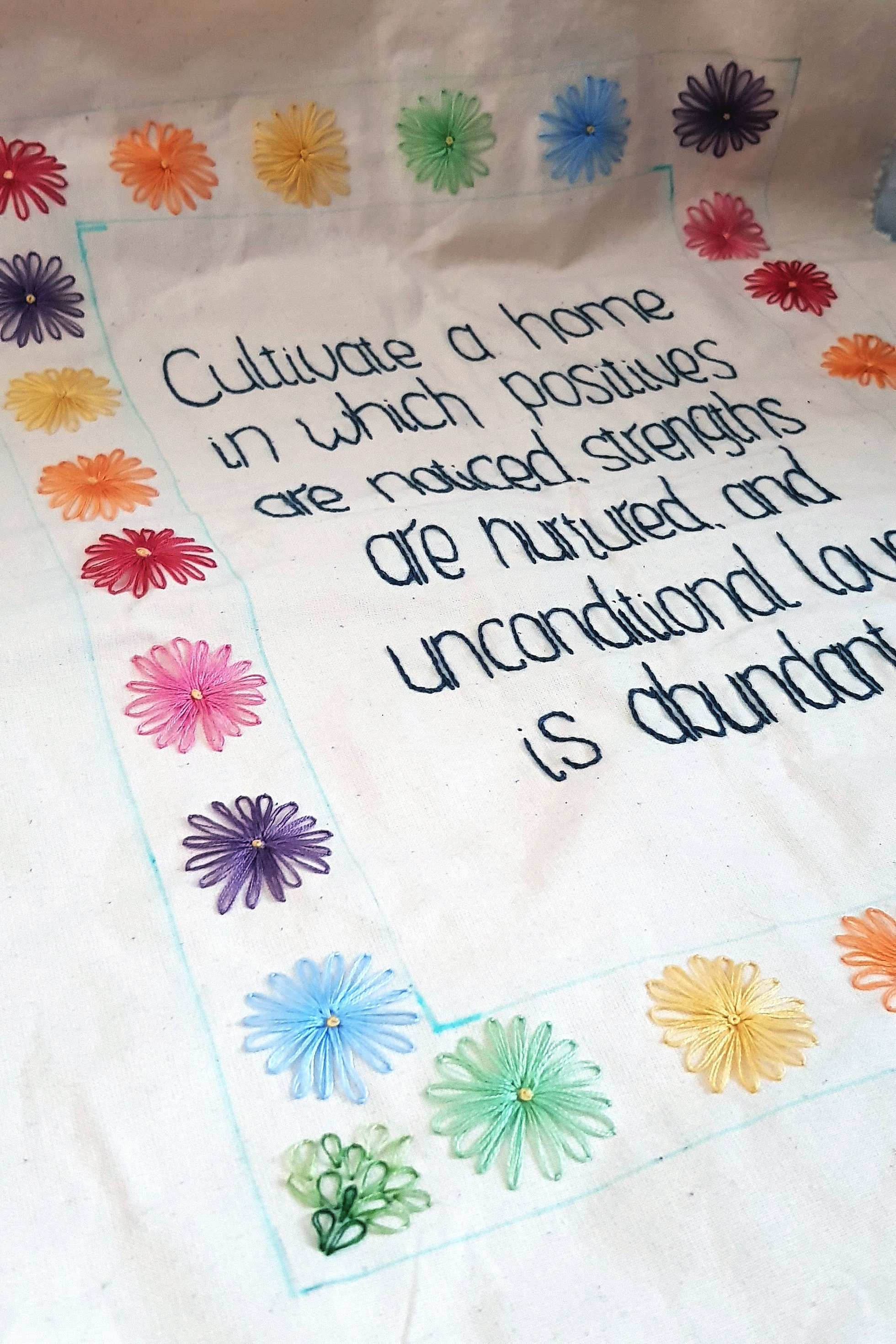 Modern Custom Hand Embroidery Quote, Personalised Cross Stitch Gift ...