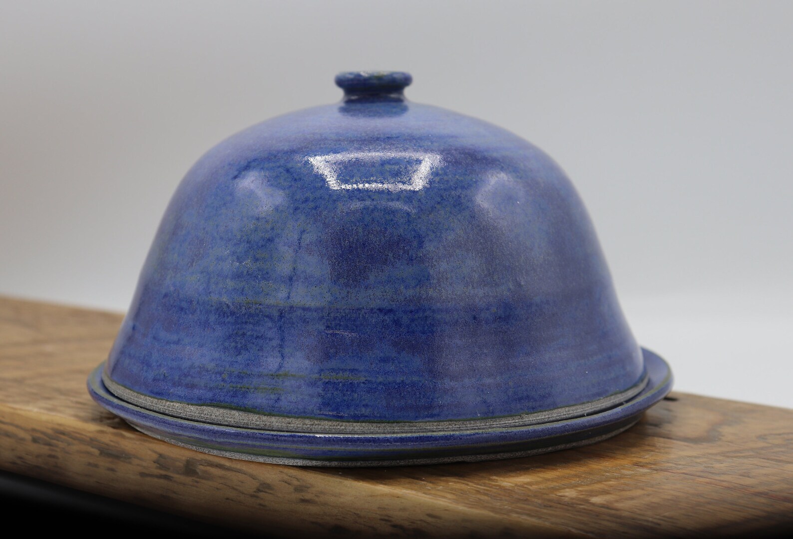 Stoneware Ceramic Butter Dish, Round Lidded Butter Keeper Crock ...