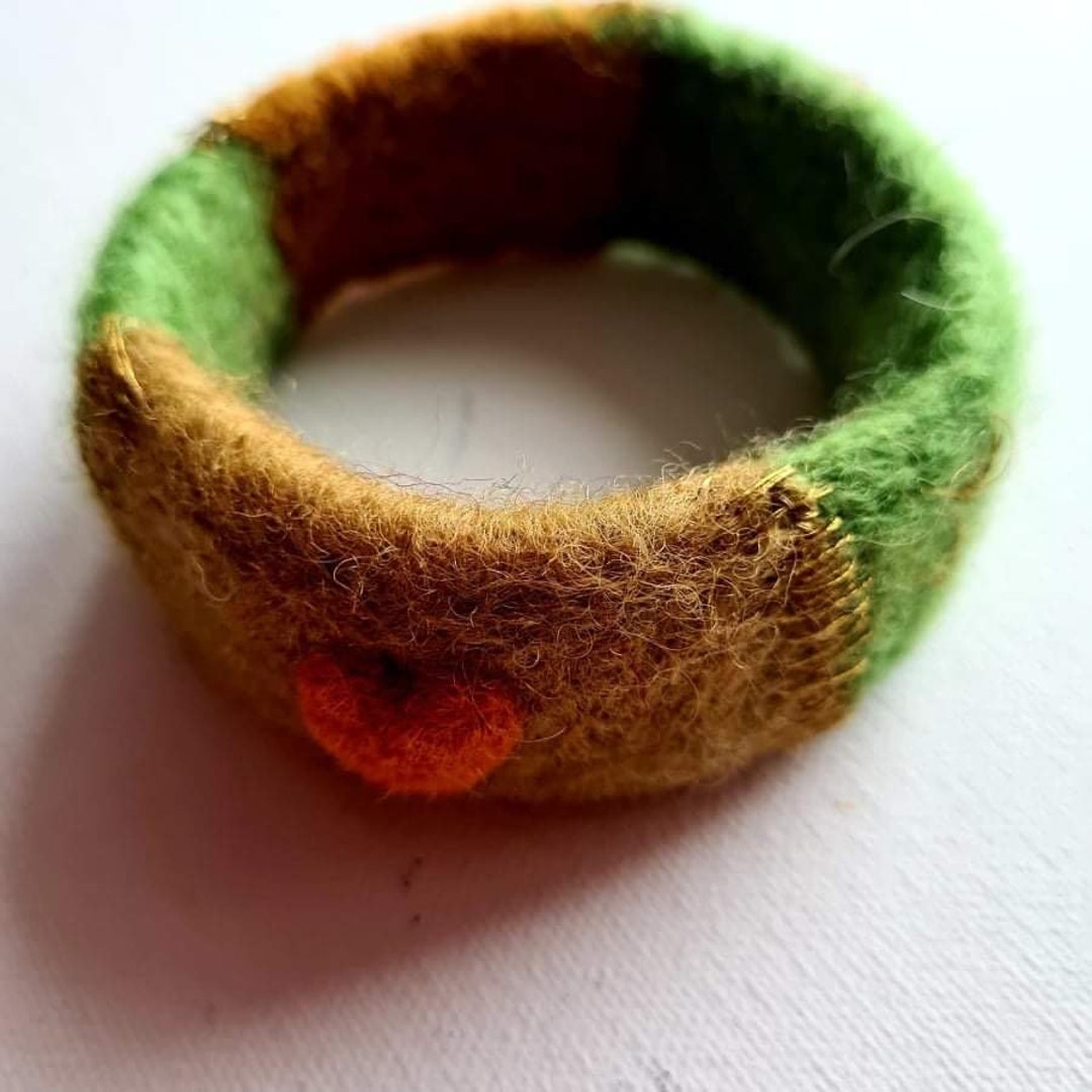 Felted Bracelet Accessory on Hand Bracelet With Handmade - Etsy