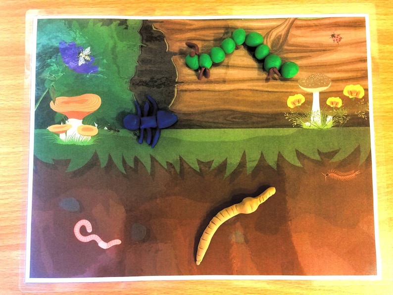 Garden & Bug Themed Playdoh Mats Playdough Preschool Kids Activity ...