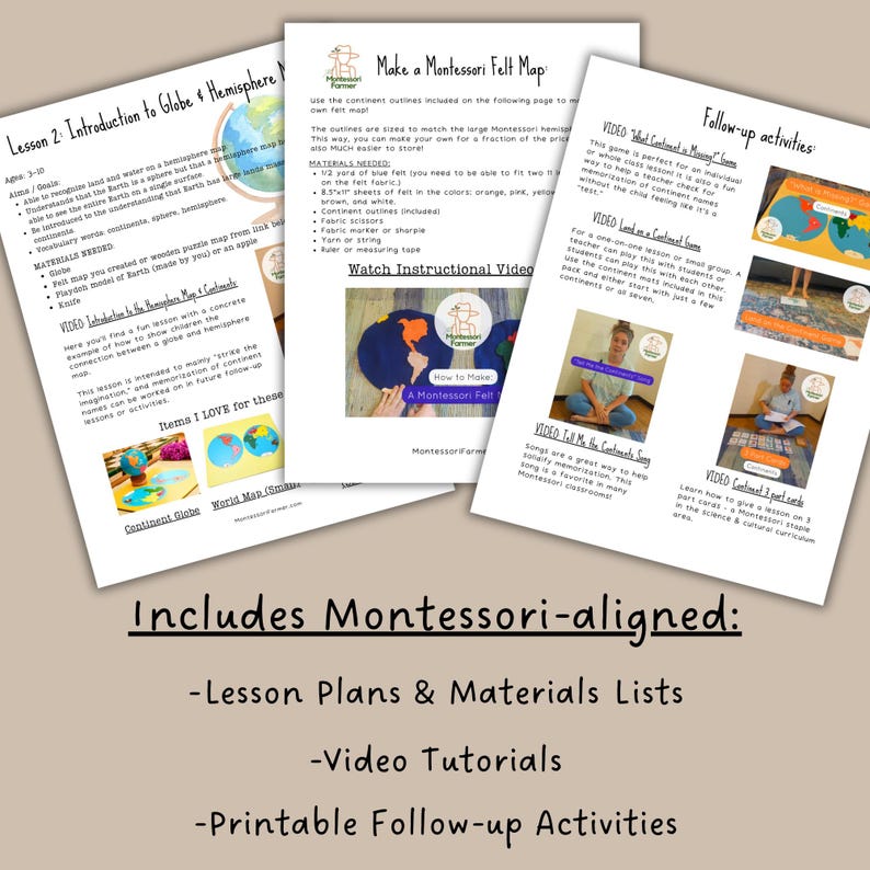 Montessori Geography Continents Introduction World Video Lessons ...