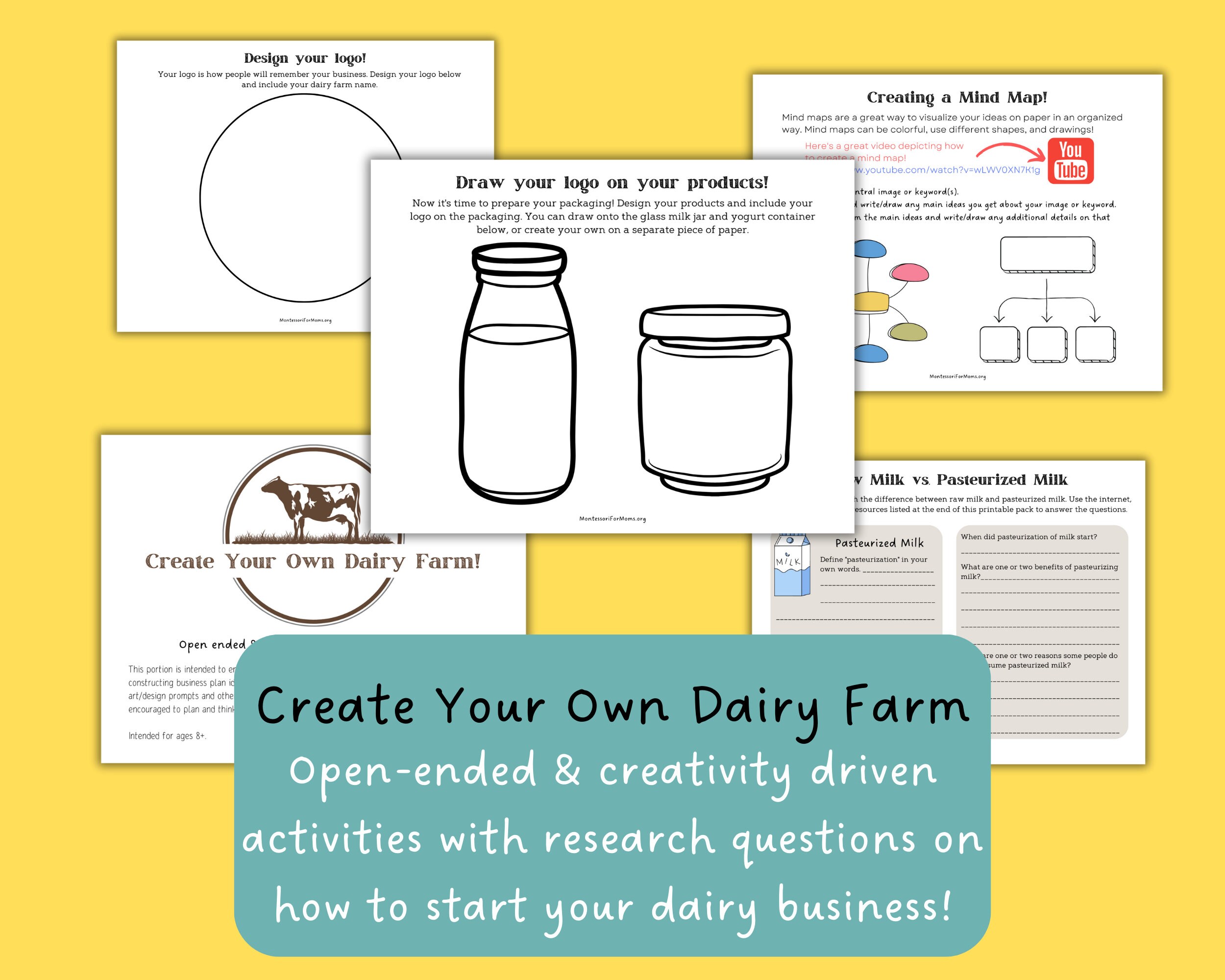 Dairy Cow Unit Study Montessori Homeschool Science Printable Nature ...
