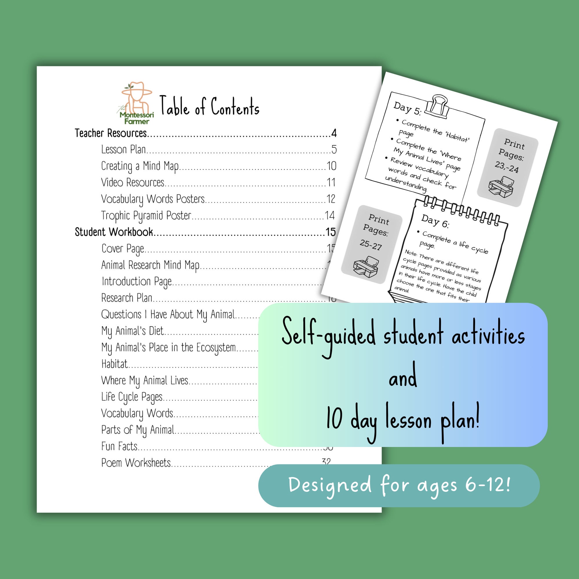 Animal Research Project Montessori Printable Preschool Kindergarten ...