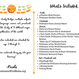 Pollinators of the World Unit Study Montessori Homeschool Printable 3 ...