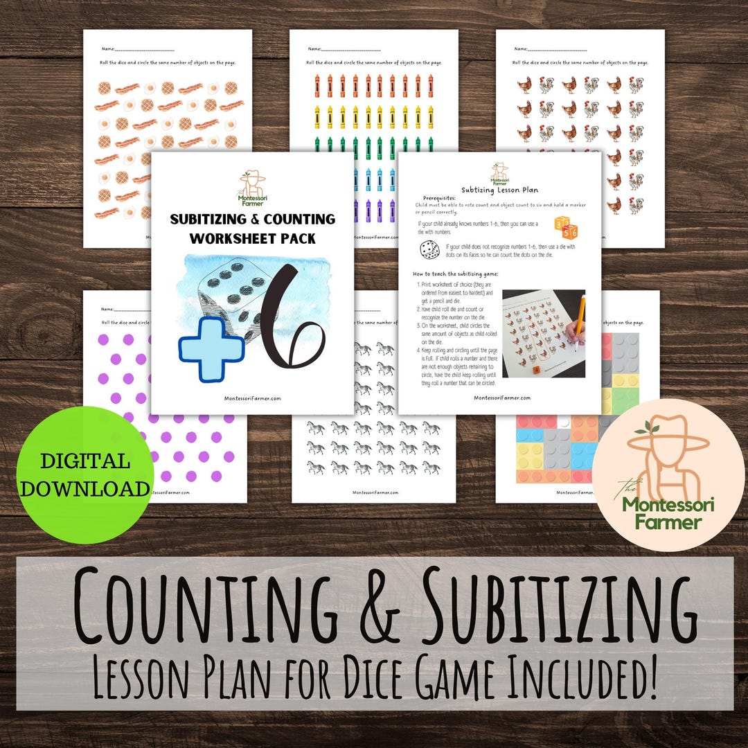 Math Counting Dice Game Activity Montessori Preschool Kindergarten ...