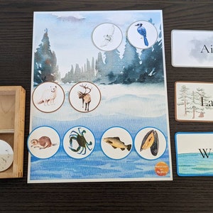 Land Water Air Winter Themed Montessori Sorting Cards Printable ...