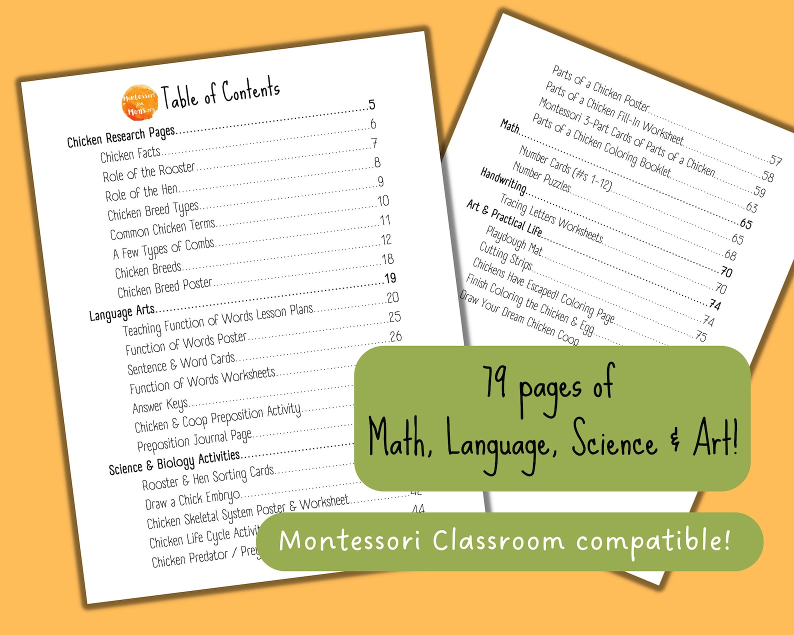 Chicken Unit Study Montessori Homeschool Science Printable 3 Part Cards ...
