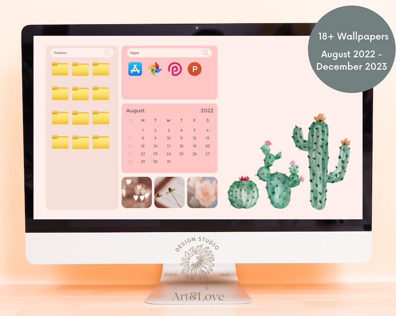 2022-2023 Calendar Desktop Wallpaper Organizer Laptop - Etsy