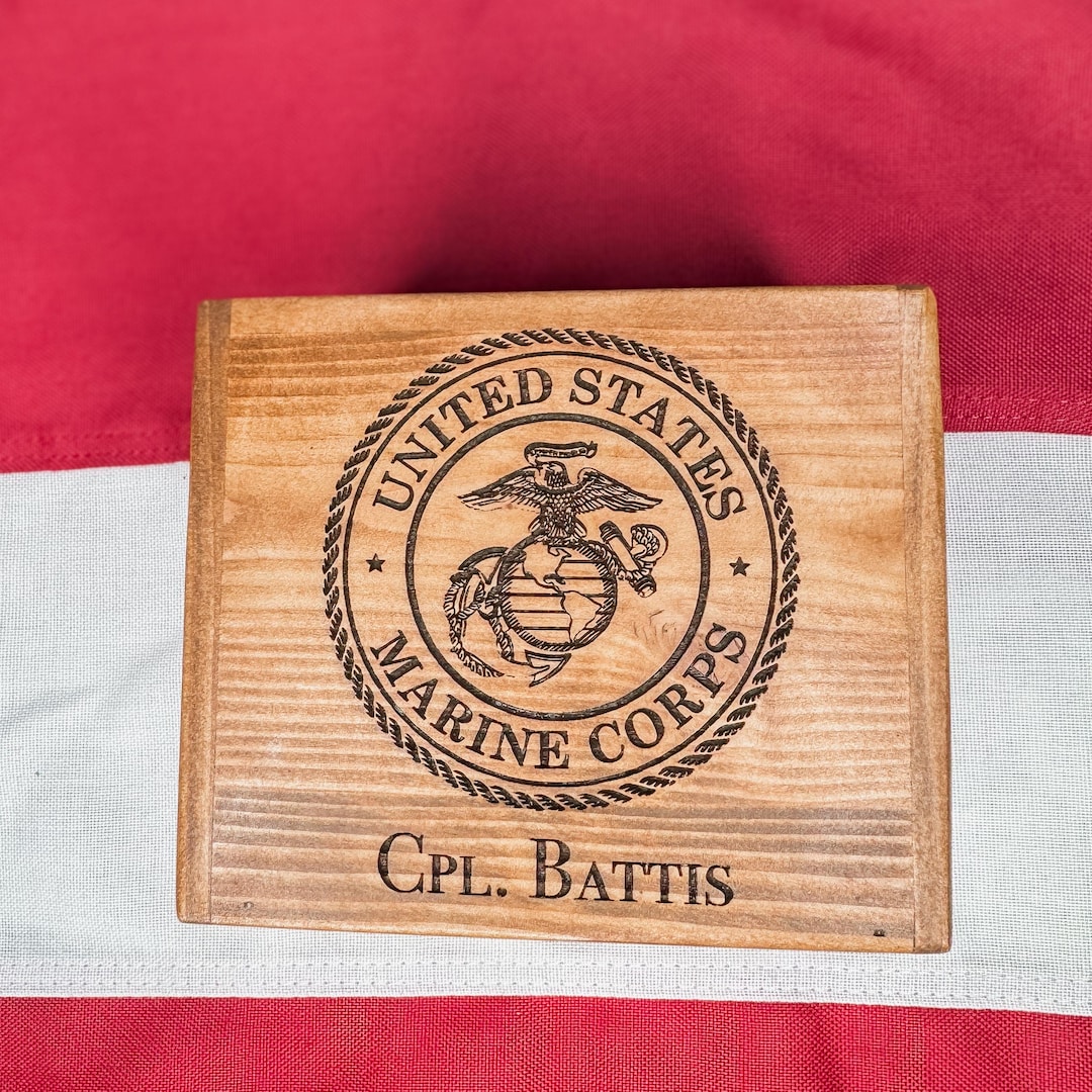 Personalized Marine Corps Keepsake Box: Handmade Veteran Gift - Etsy