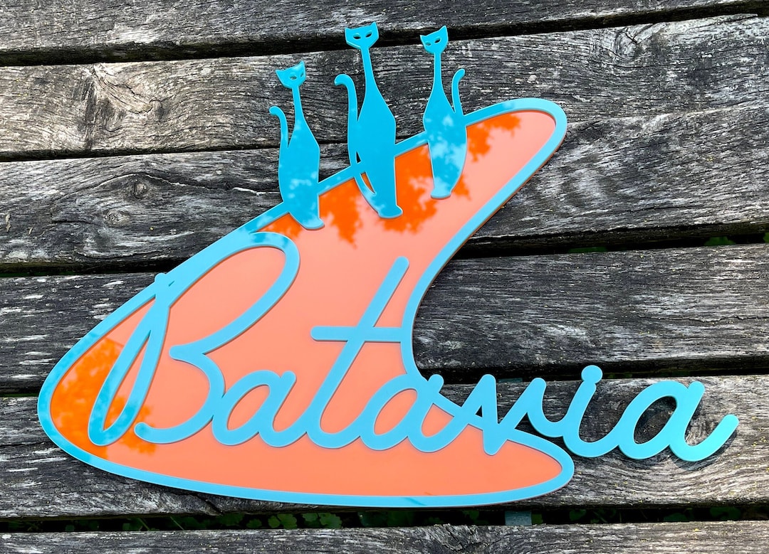 Mid Century Modern 3D Family Name Sign Personalized MCM Door Hanger ...