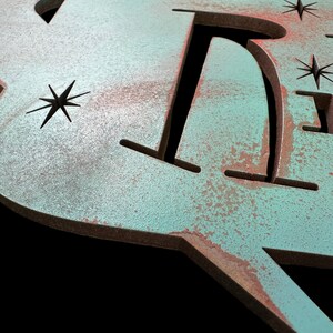 Mid Century Modern Custom Wall Art Wood, Atomic Age Sign, Custom Name ...