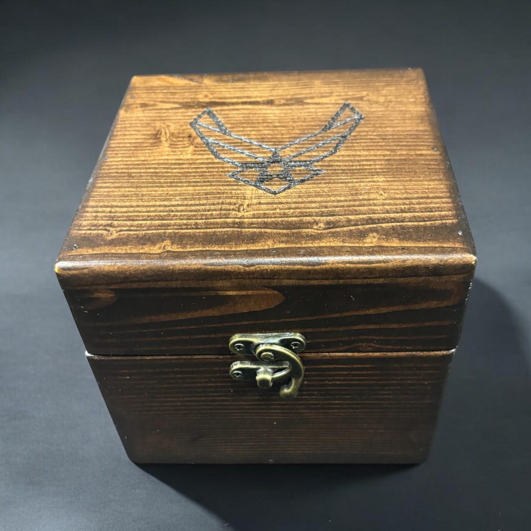 Rustic Military Air Force Emblem Box | Handmade Keepsake Memory Box ...