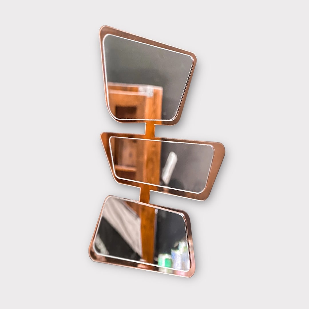 Mid Century Modern Rectangle Mirror Art Retro Reflector MCM Home Decor ...