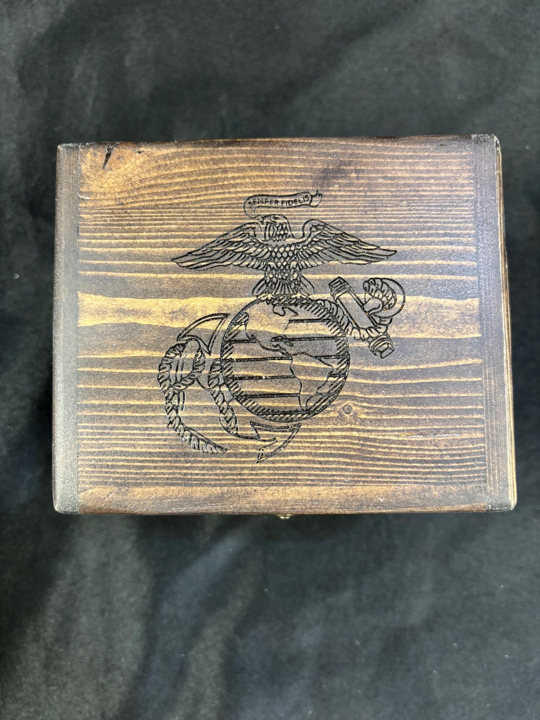 Handmade USMC Engraved Wood Hinged Box – Patriotic Military Decor ...