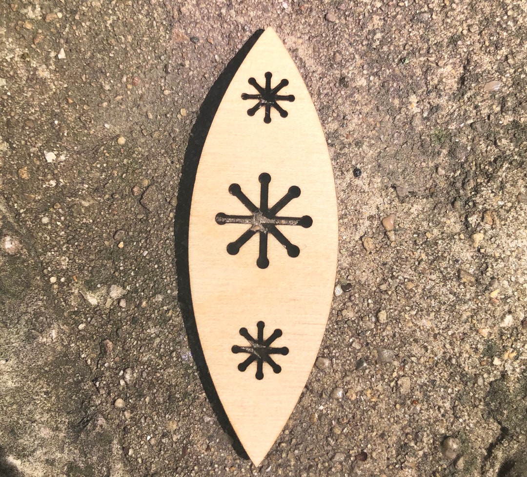 Mid Century Modern Shape With Three Atoms Cutout Wood MCM Craft Cutout ...