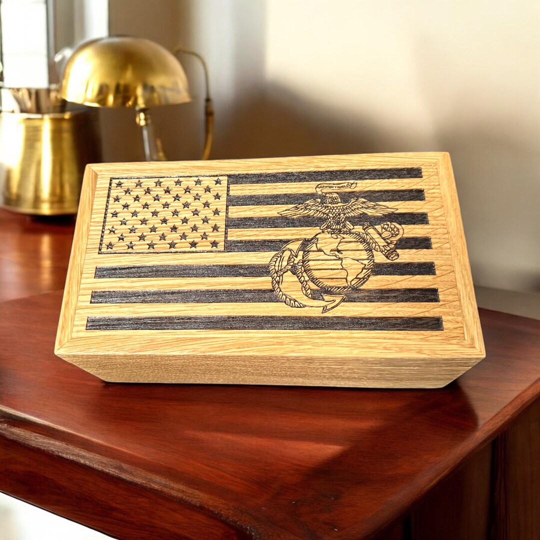 Military Custom American Flag Box | Personalized Handmade Keepsake ...