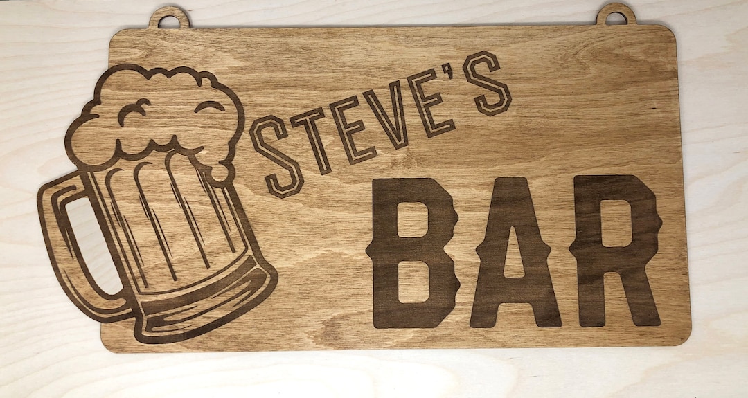 Custom Bar Sign, Personalized Wood Bar Sign, Man Cave Pub Sign, Garden ...