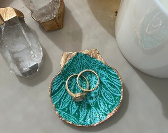 Coral Print-recycled Seashell Dish for Jewelry & Rings. Handmade Unique ...