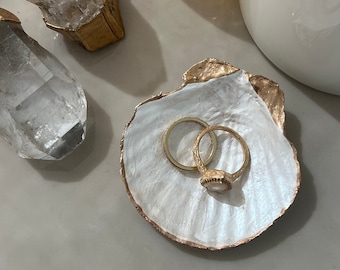 Coral Print-recycled Seashell Dish for Jewelry & Rings. Handmade Unique ...