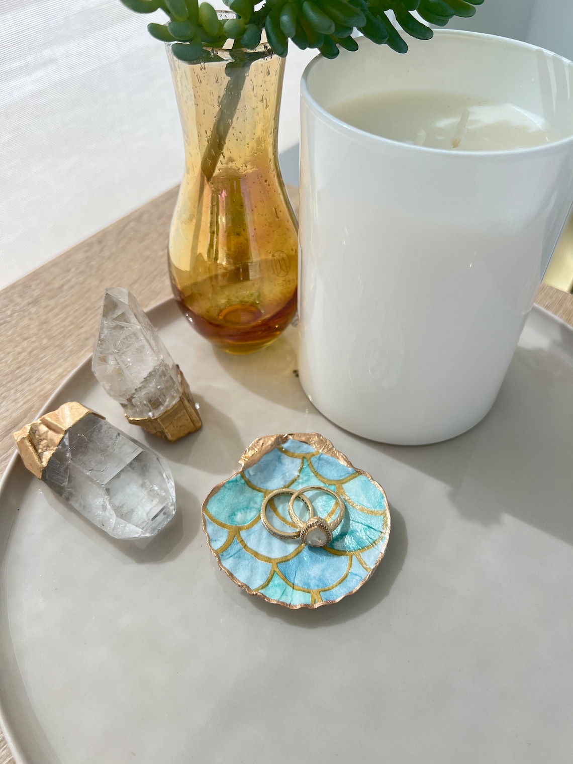 Mermaid Print-recycled Seashell Dish for Jewelry & Rings. Handmade ...